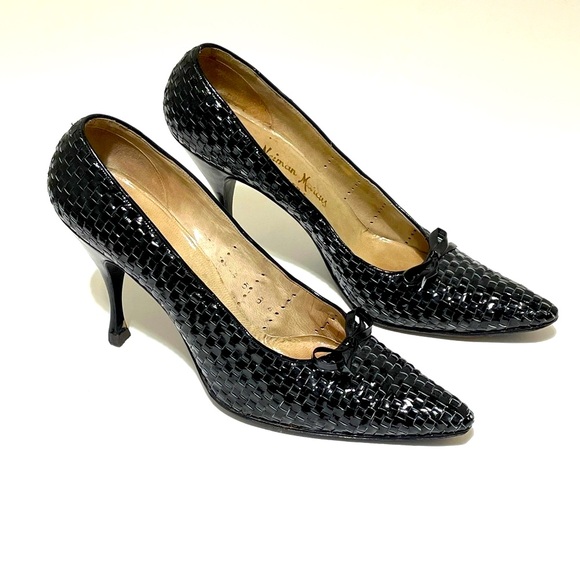 Neiman Marcus | Shoes | Neiman Marcus Black Braided Leather Pumps Size ...